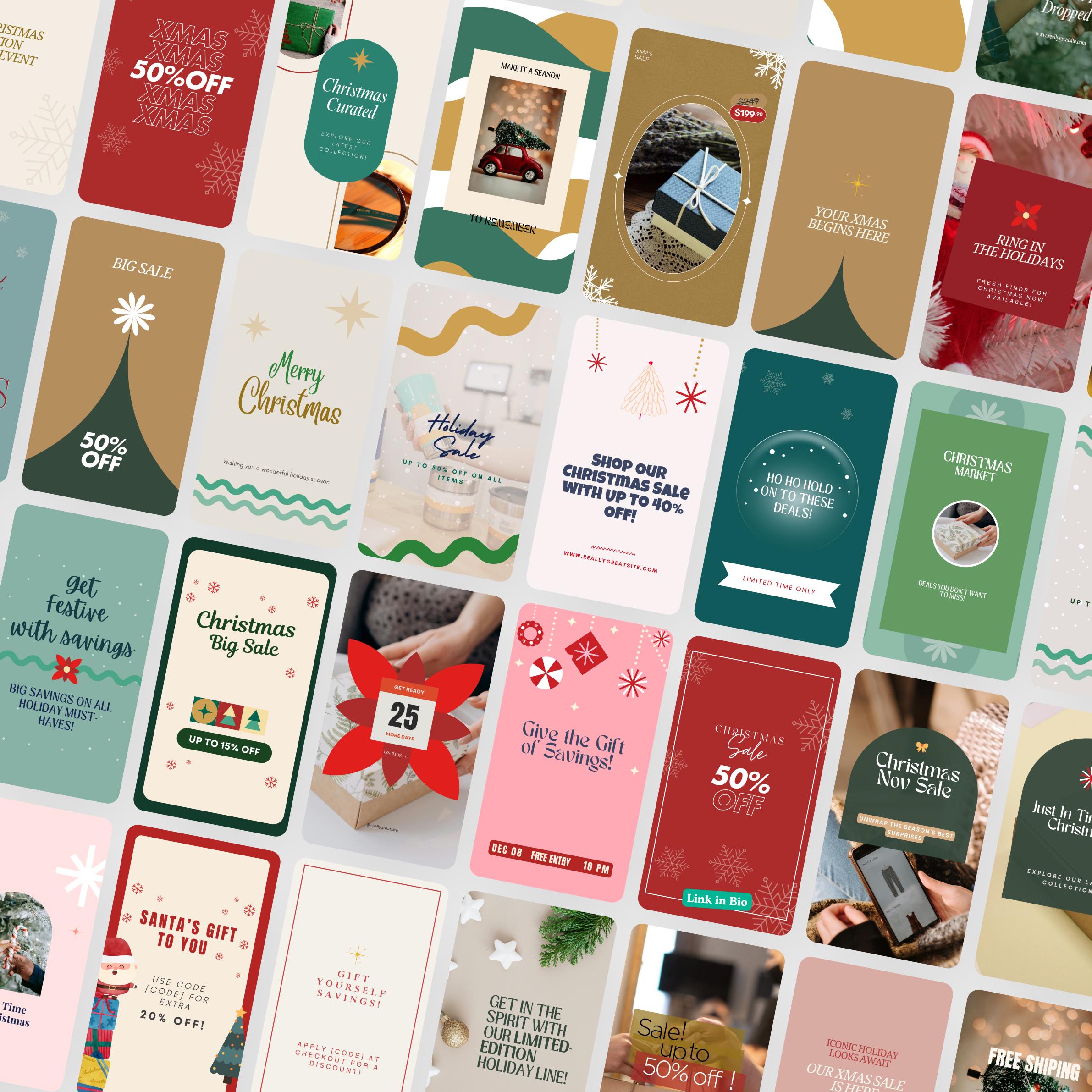 Christmas Instagram Templates Canva Holiday Social Media Templates ...