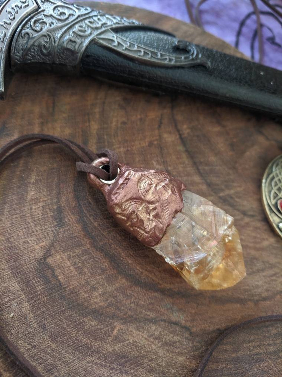 Logi Hálogi Nordic Fire Giant God Pendant Citrine Mens Viking | Etsy