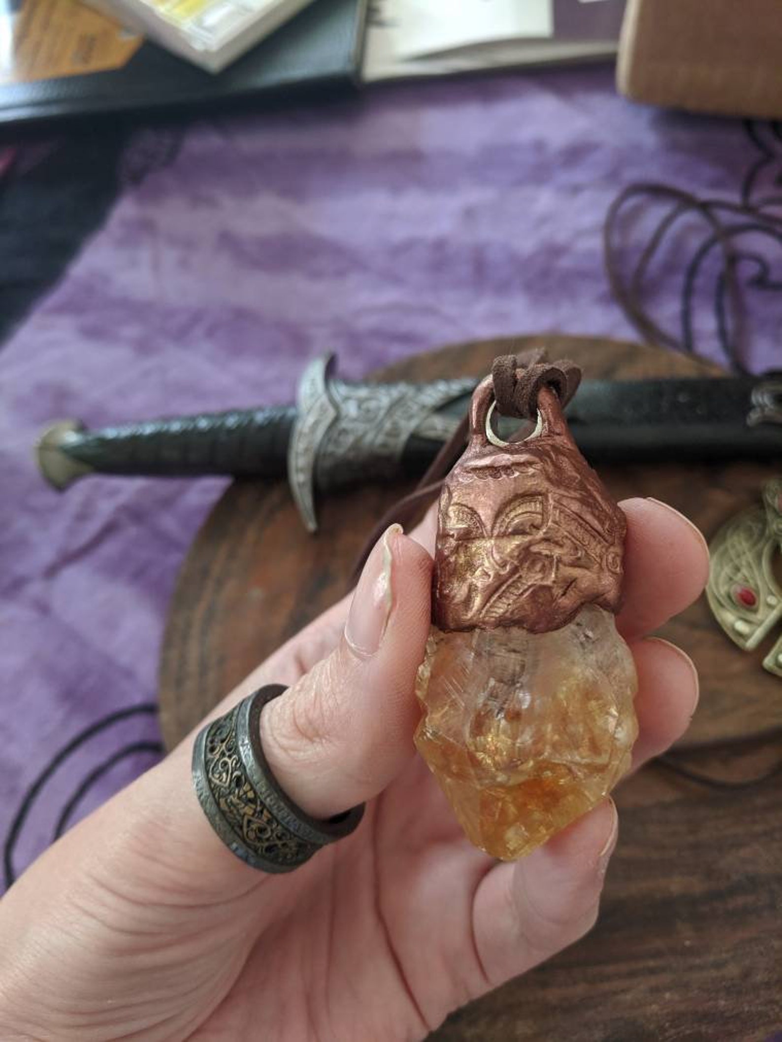 Logi Hálogi Nordic Fire Giant God Pendant Citrine Mens Viking | Etsy