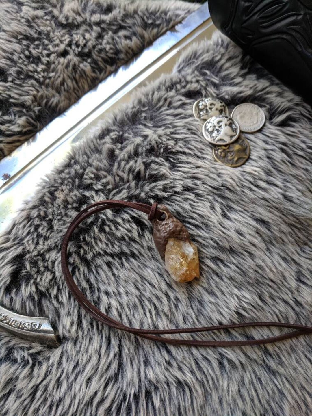 Logi Hálogi Nordic Fire Giant God Pendant Citrine Mens Viking Vikings ...