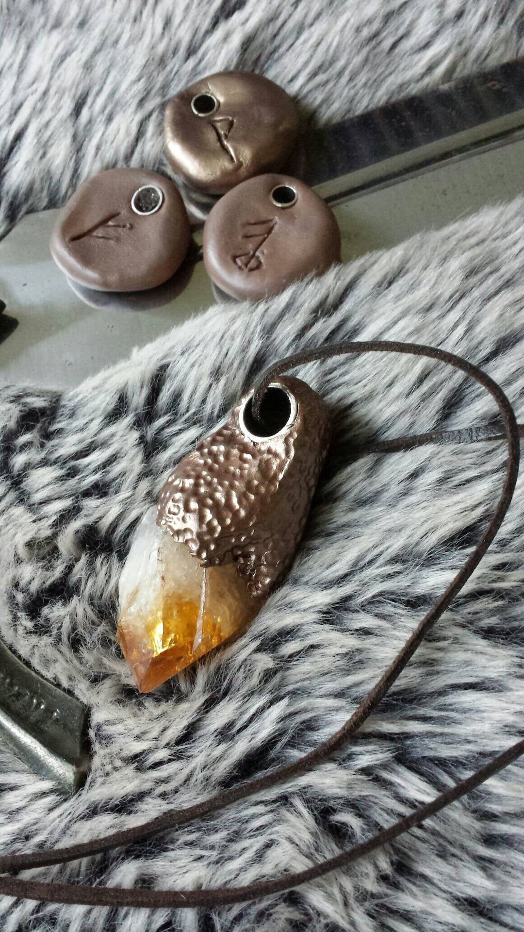 Logi Hálogi Nordic Fire Giant God Pendant Citrine Mens Viking - Etsy