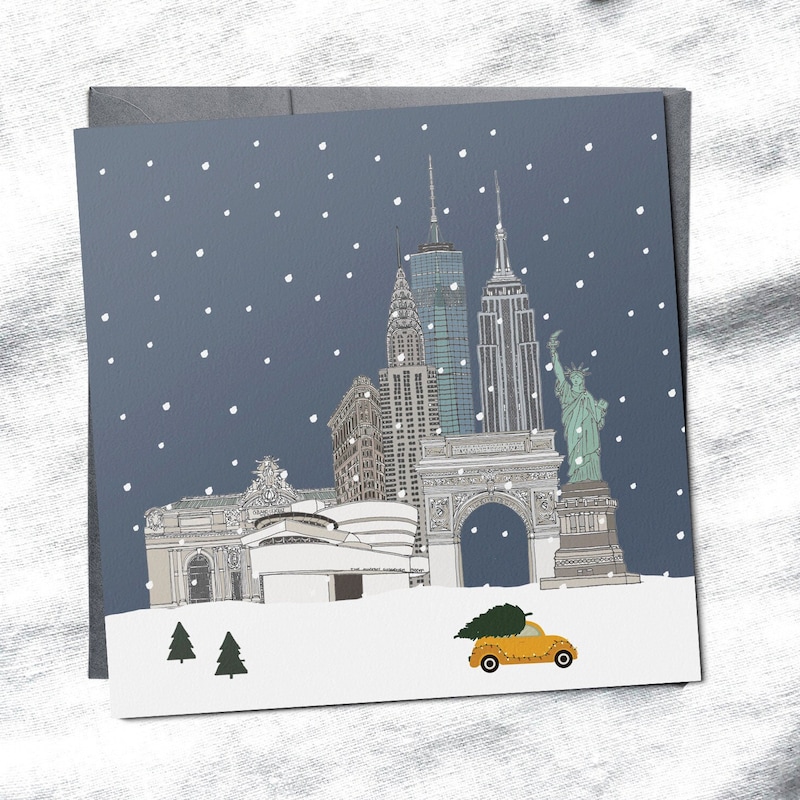 New York Christmas Card - Etsy