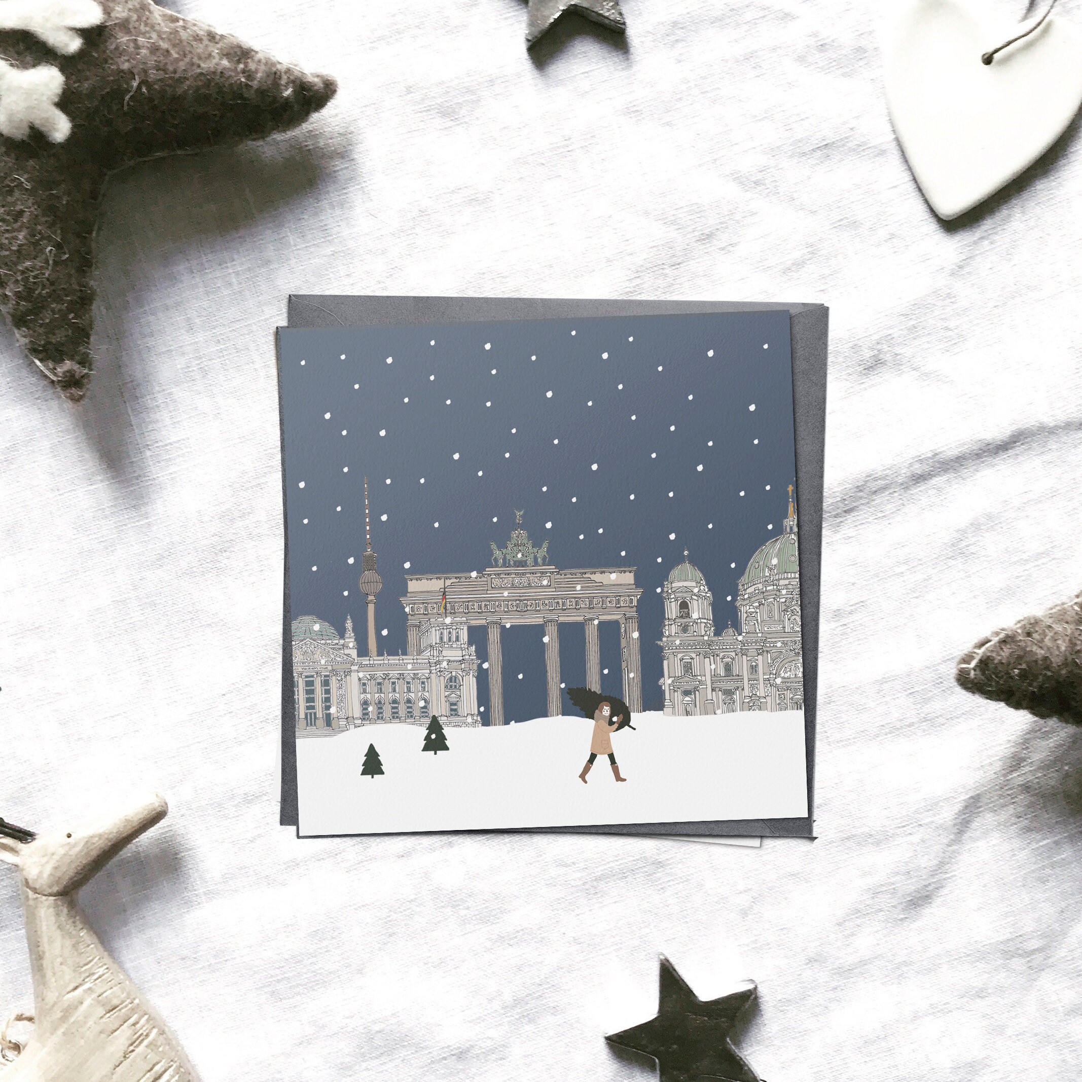 Single Berlin Christmas card Christmas cards Brandenburg | Etsy