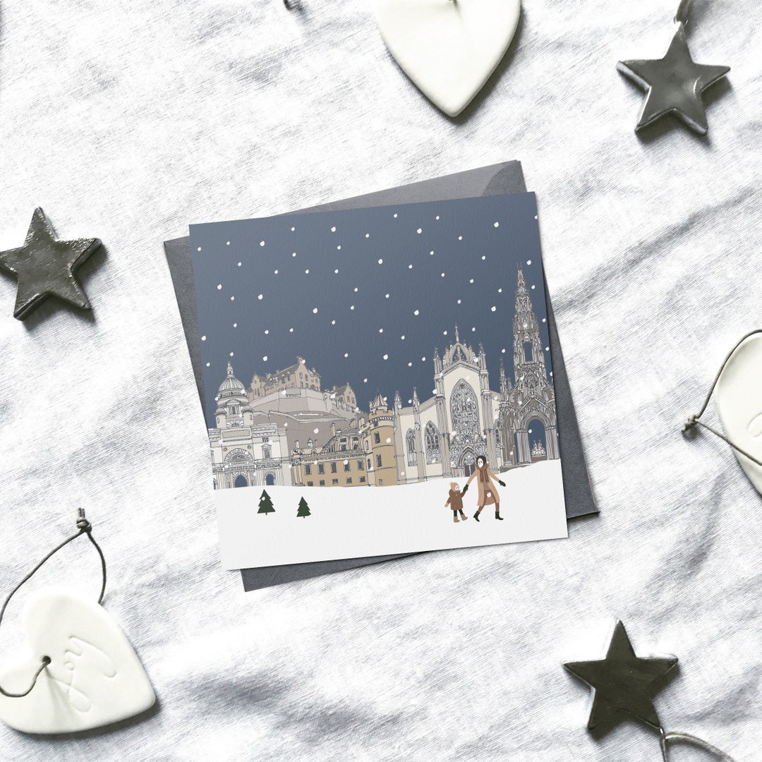 Edinburgh Christmas Cards, Christmas Cards, Edinburgh Cityscape ...