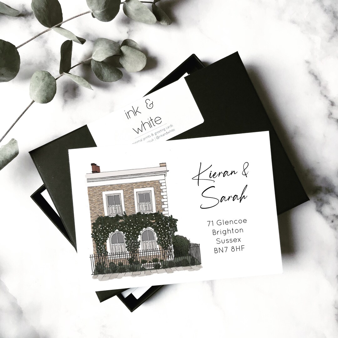 Custom Drawing Change of Address Cards We Are Moving Cards Hand-drawn ...