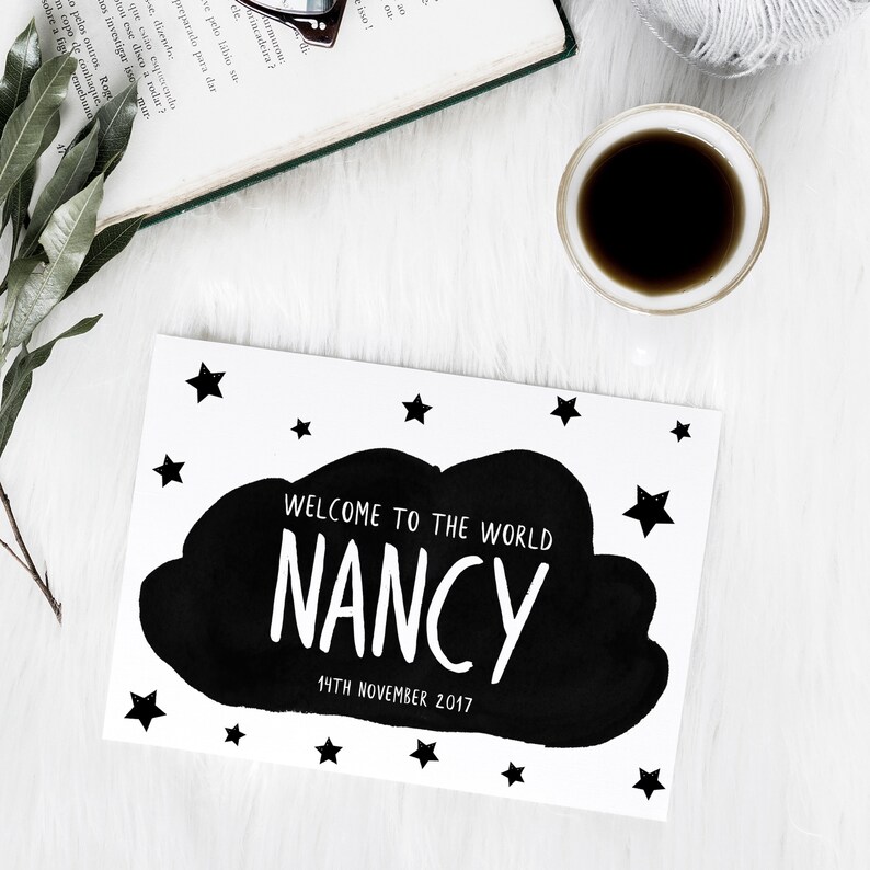 Personalised Welcome to the World Card Brush Letter - Etsy