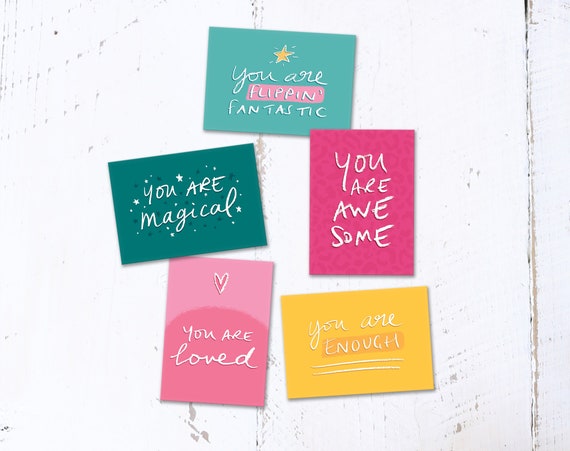 Positive Affirmation Postcards for Encouragement You Are... | Etsy