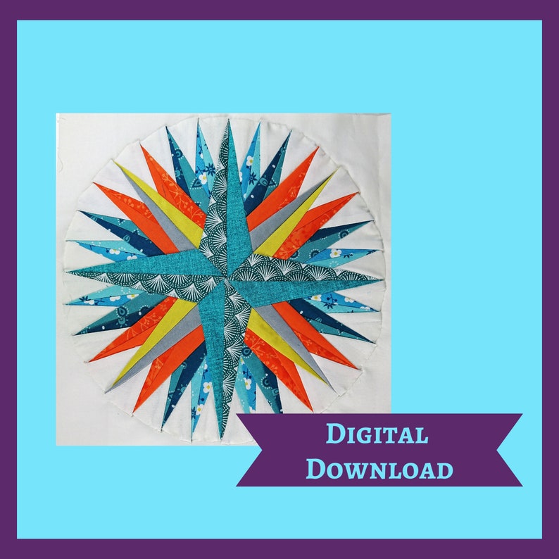 PDF Pattern, Mariner's Compass, Quilt Block, Star Quilt - Etsy