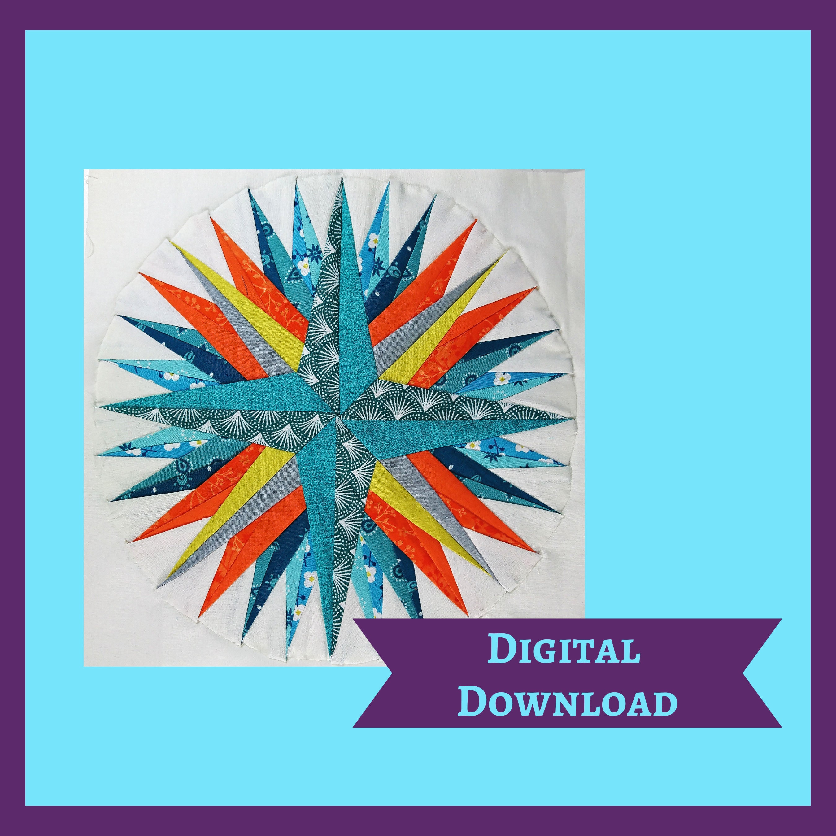 PDF Pattern, Mariner's Compass, Quilt Block, Star Quilt - Etsy