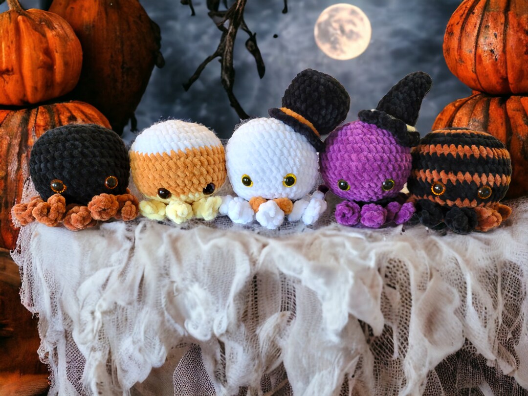 Halloween Crochet Octopus Plushies Octopus Crochet Themed Plushies ...