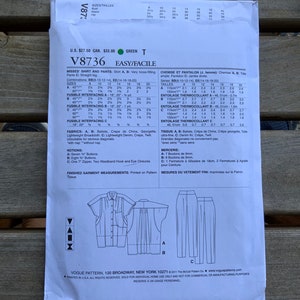 Vogue 8736 Misses Uncut, Factory-fold Sewing Pattern Size 14, 16, 18 ...