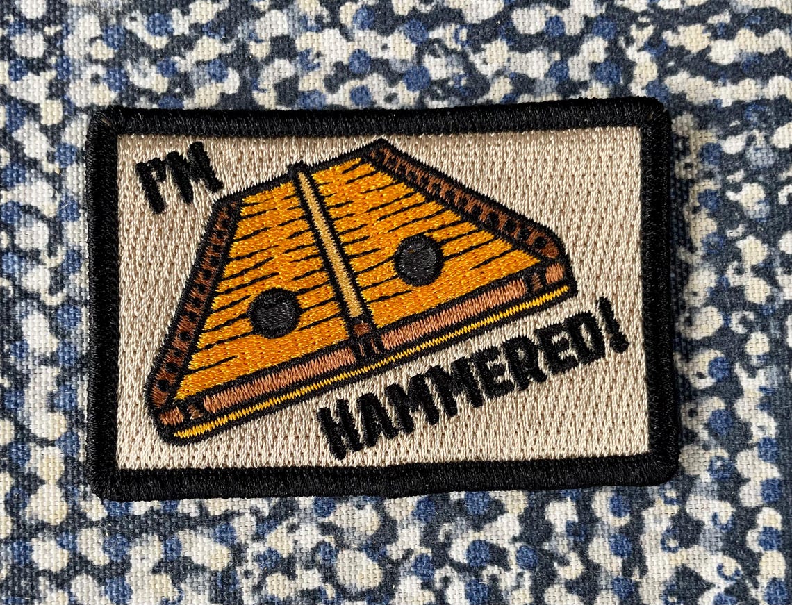 Hammered Dulcimer Embroidered Patch - “i’m Hammered!” - Etsy