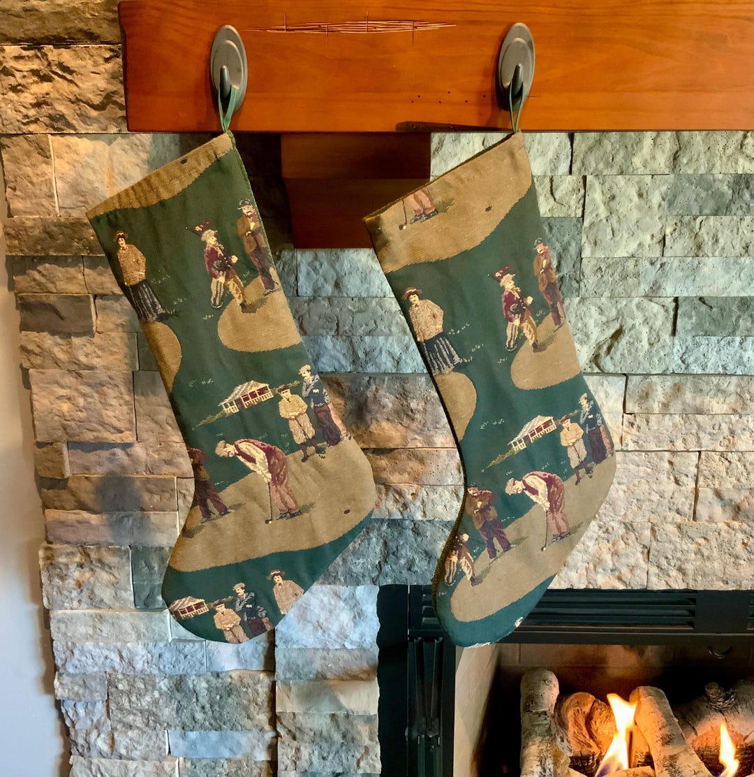 Vintage Golfers Themed Christmas Stocking - Etsy