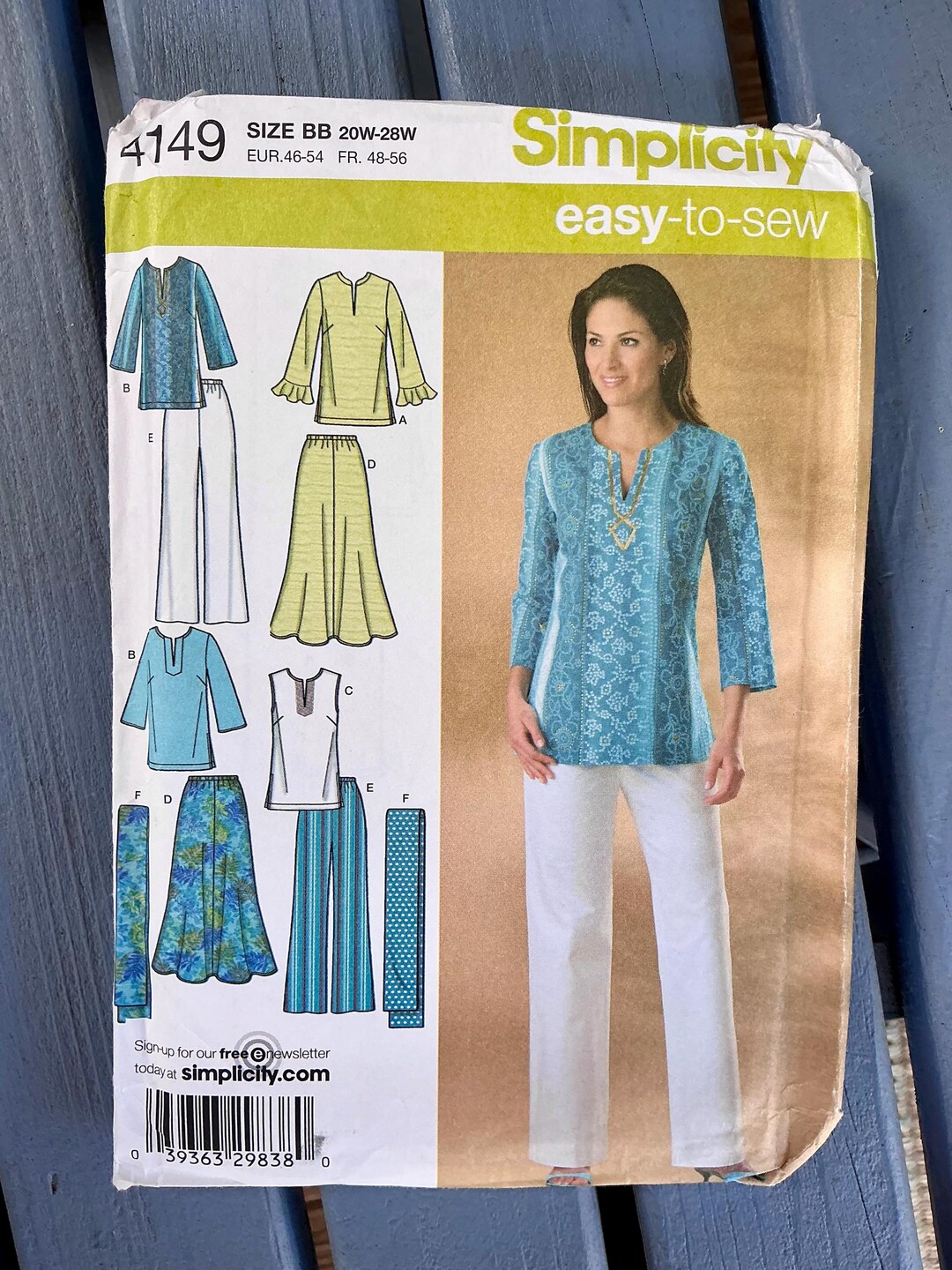 Simplicity 4149 Womens Uncut, Factory-fold Sewing Pattern 20W, 22W, 24W ...