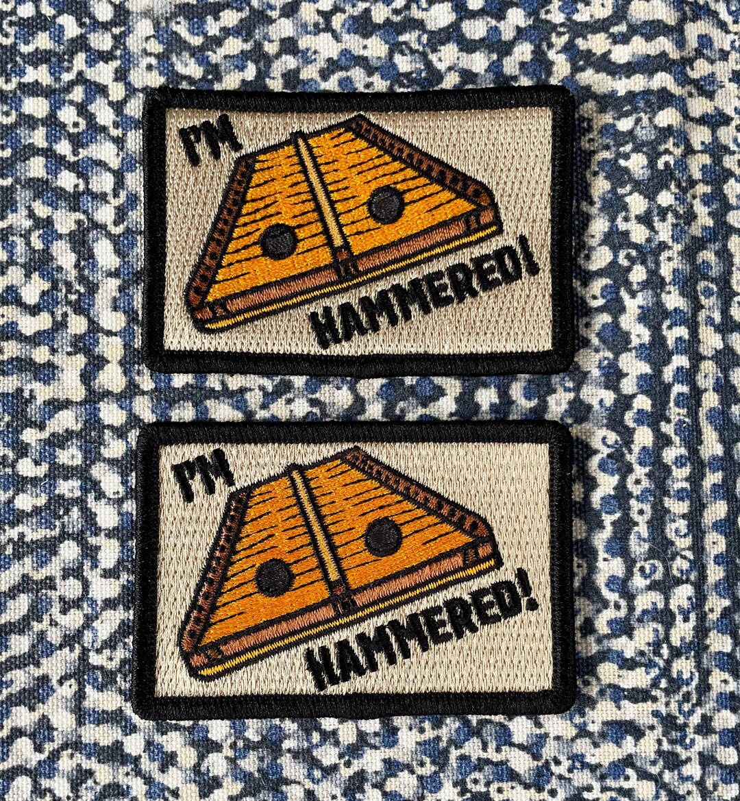 Two Hammered Dulcimer Embroidered Patches - “i’m Hammered!” - Etsy