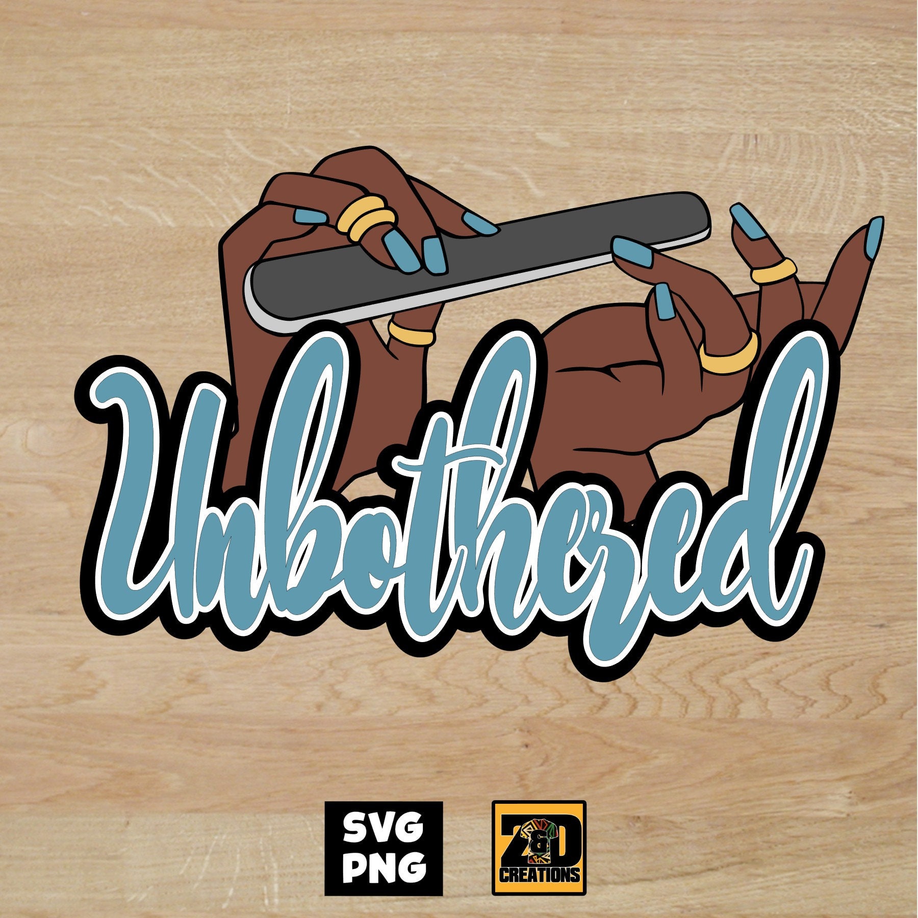 Unbothered SVG PNG Digital File - Etsy