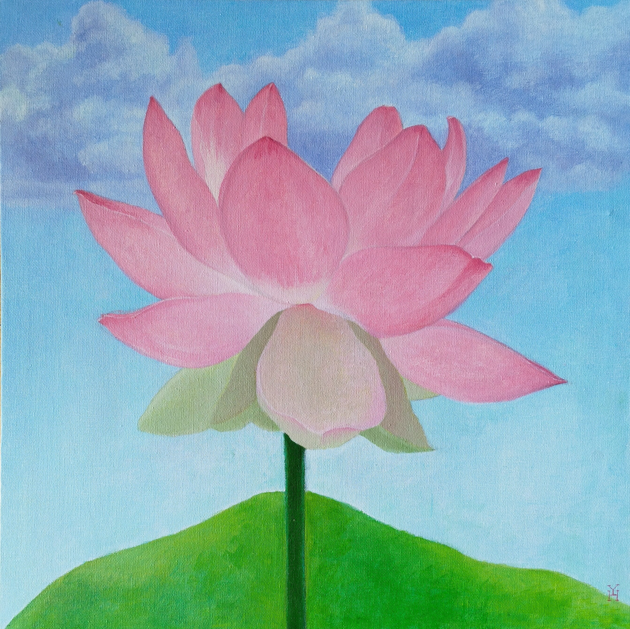 Lotus Flower Acrylic Painting