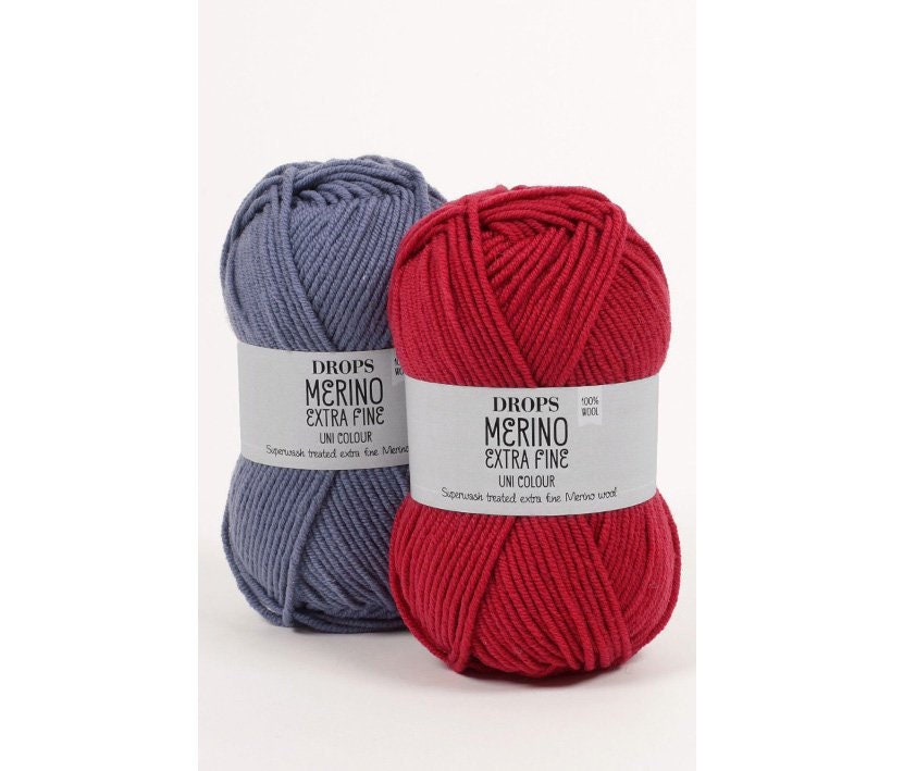 DK superwash merino wool knitting yarn DROPS Merino Extra Fine | Etsy