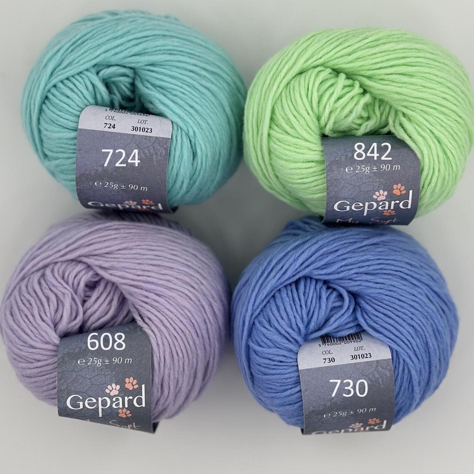 Gepard Garn MY SOFT ONE Yarn Slightly Spun Merino Wool Yarn 25 G 90 M ...