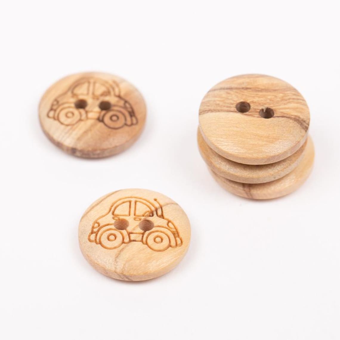 Wooden Buttons - Natural Buttons Wood - Buttons With Cars - Car Buttons ...