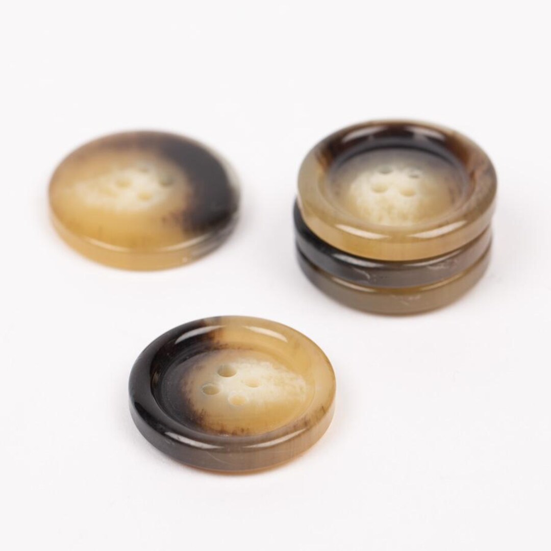 Round Buttons Burnt Horn Imitation - One Size 23 Mm - Fashionable ...
