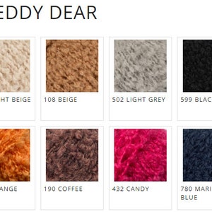 TEDDY DEAR Gepard Garn Boucle Yarn 50 G 75 M Alpaca and Merino Wool ...