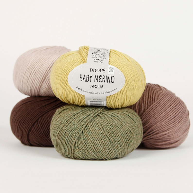 Superwash Merino Wool DROPS Baby Merino Sport Weight Yarn - Etsy