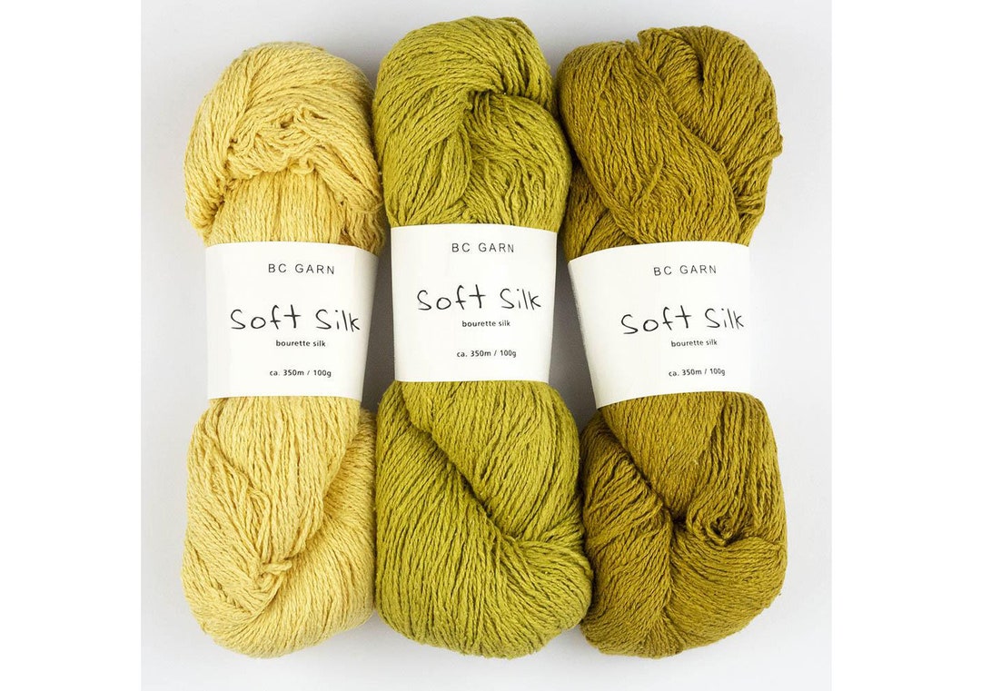 Bourette Silk Yarn BC Garn SOFT SILK Raw Silk Yarn 100 Grams 350 Meters ...
