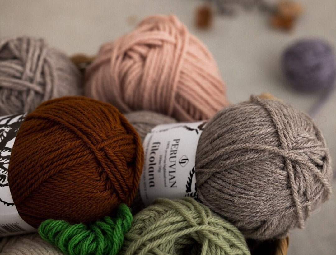 FILCOLANA PERUVIAN Wool Yarn, DK Weight Yarn, 50 Grams 100 Meters (109 ...