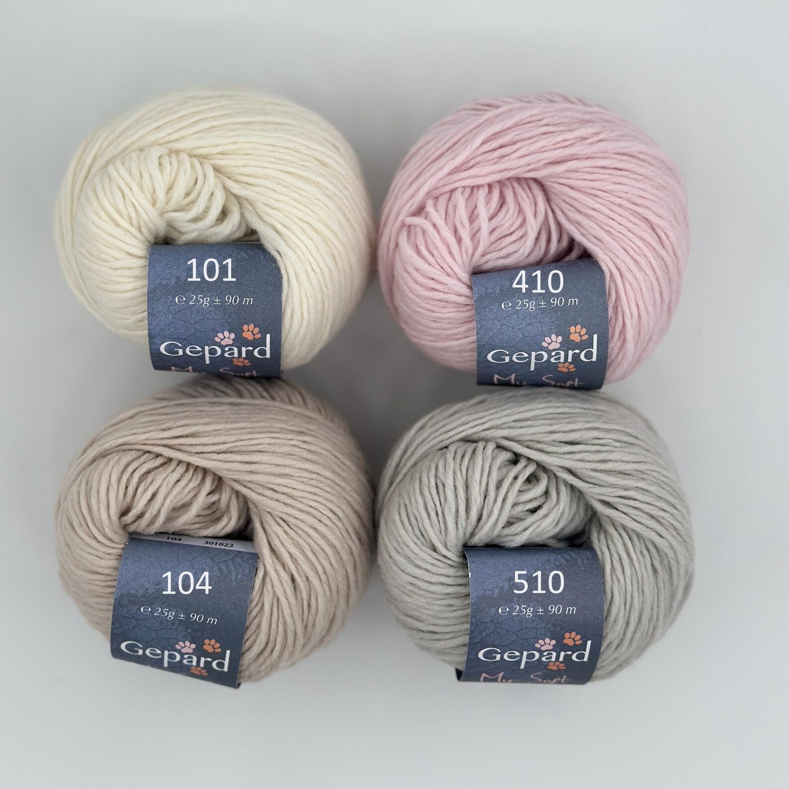 Gepard Garn MY SOFT ONE Yarn Slightly Spun Merino Wool Yarn 25 G 90 M ...