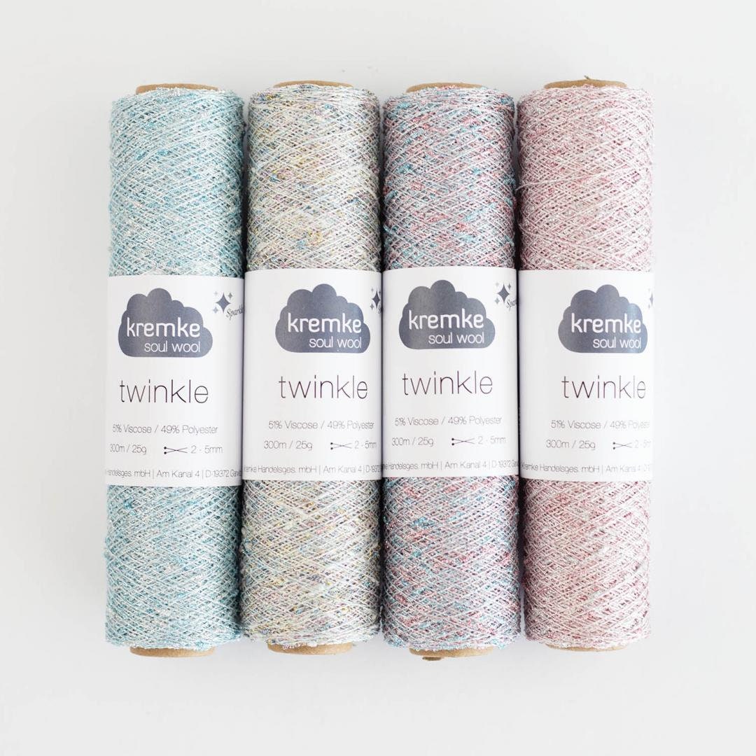 Glitter Yarn TWINKLE Kremke Metallic Yarn - Lace Yarn - Sparkle Yarn ...
