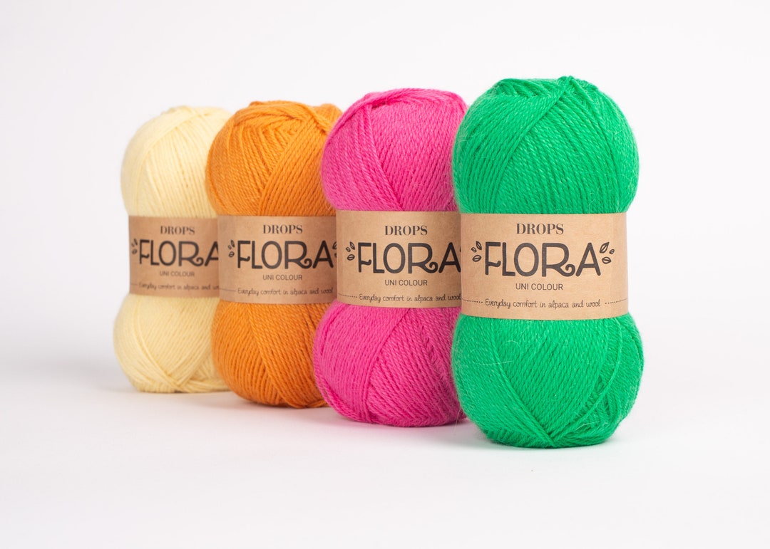 Drops Flora Wool and Alpaca Yarn Fingering Weight Yarn for - Etsy