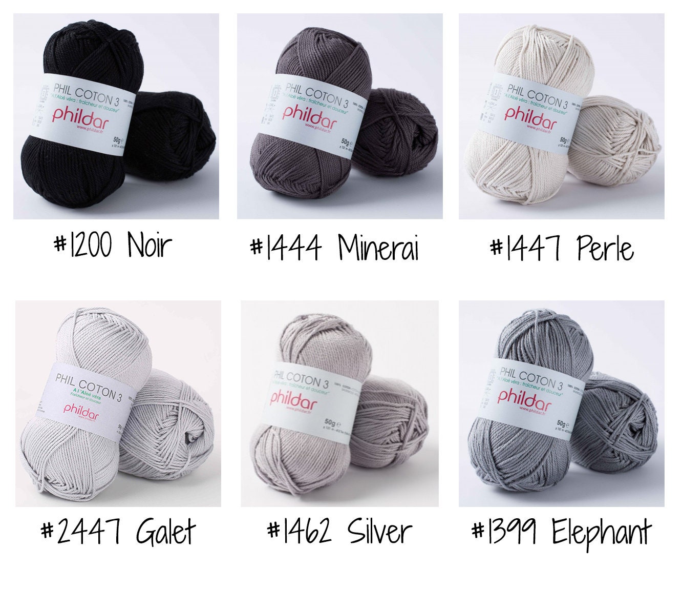 Mercerized Cotton Crochet Yarn With Aloe Vera PHILDAR COTON 3 | Etsy