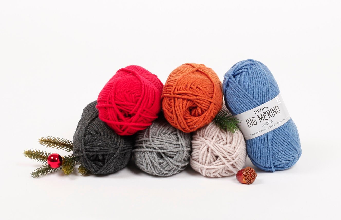 DROPS Big Merino Merino wool yarn Superwash yarn 100 | Etsy