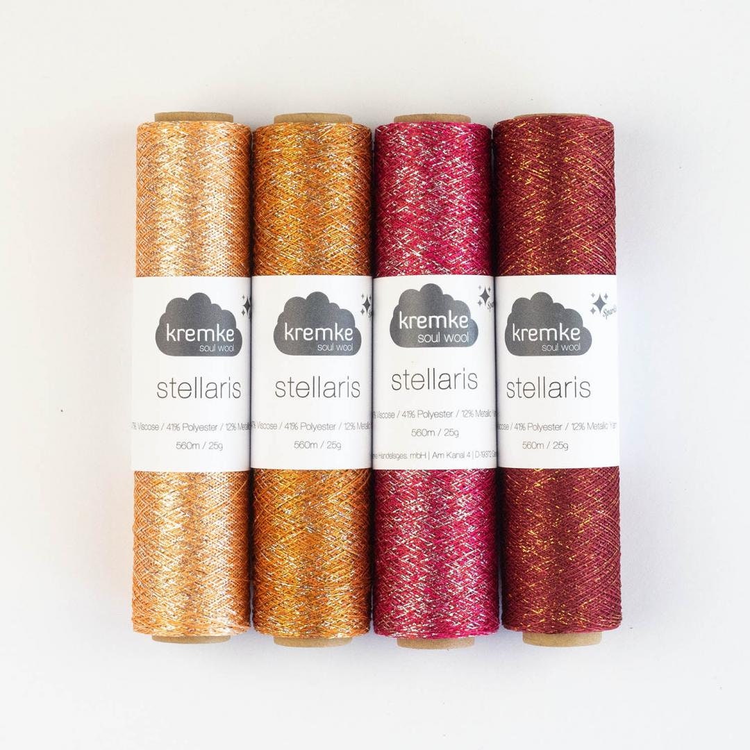 Glitter Yarn STELLARIS Kremke Metallic Yarn - Lace Yarn - Sparkle Yarn ...