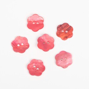 Red Flower Buttons 15 Mm - Babies Buttons - Mother of Pearl Buttons for ...