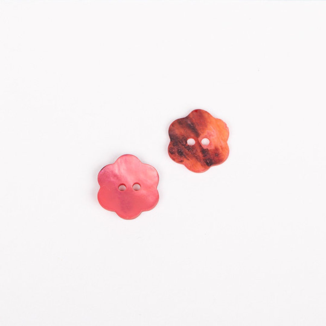 Red Flower Buttons 15 Mm Babies Buttons Mother of Pearl Buttons for ...