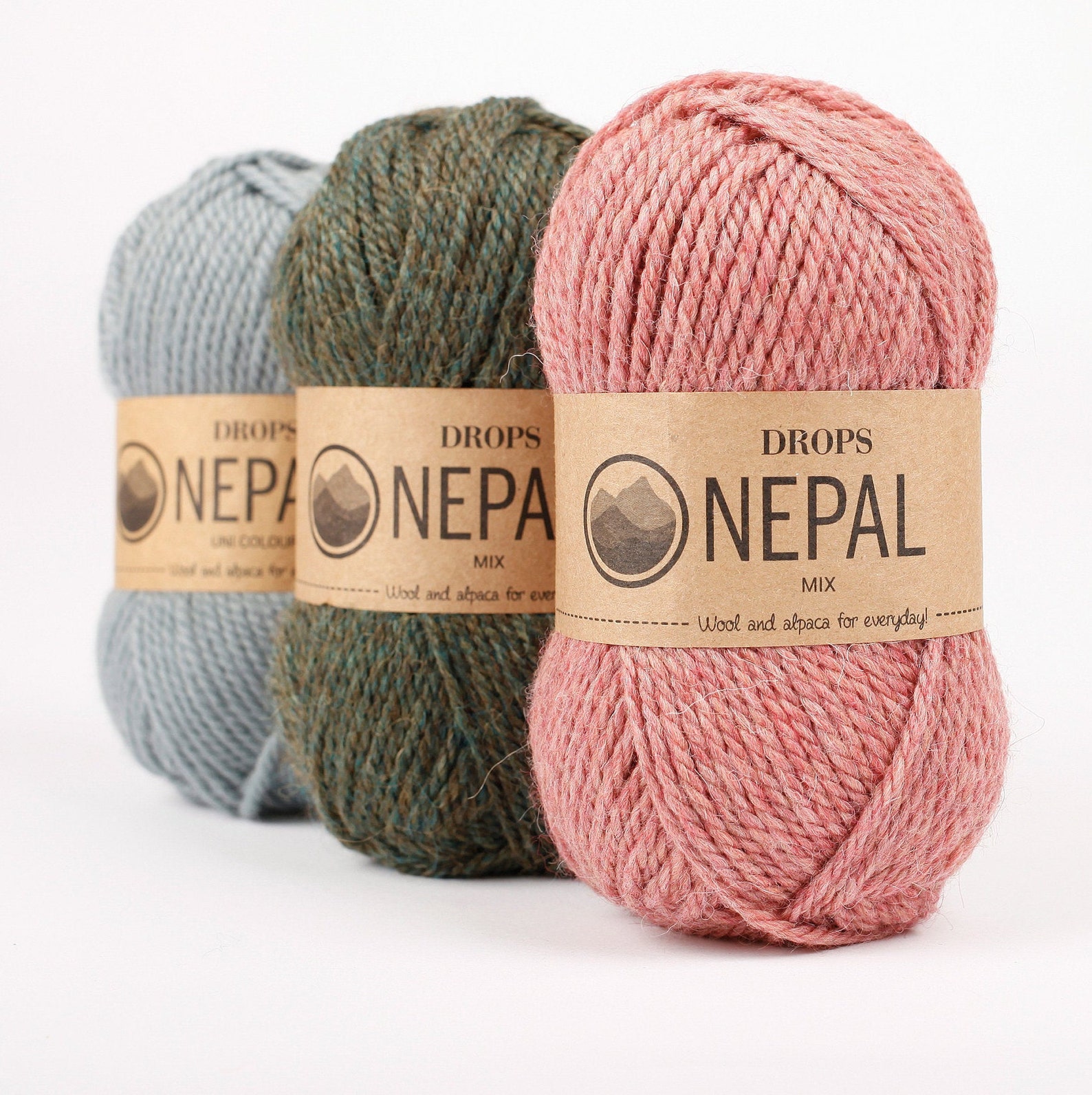 DROPS NEPAL Wool Yarn Knitting Yarn Aran Weight Yarn Worsted Yarn Soft ...
