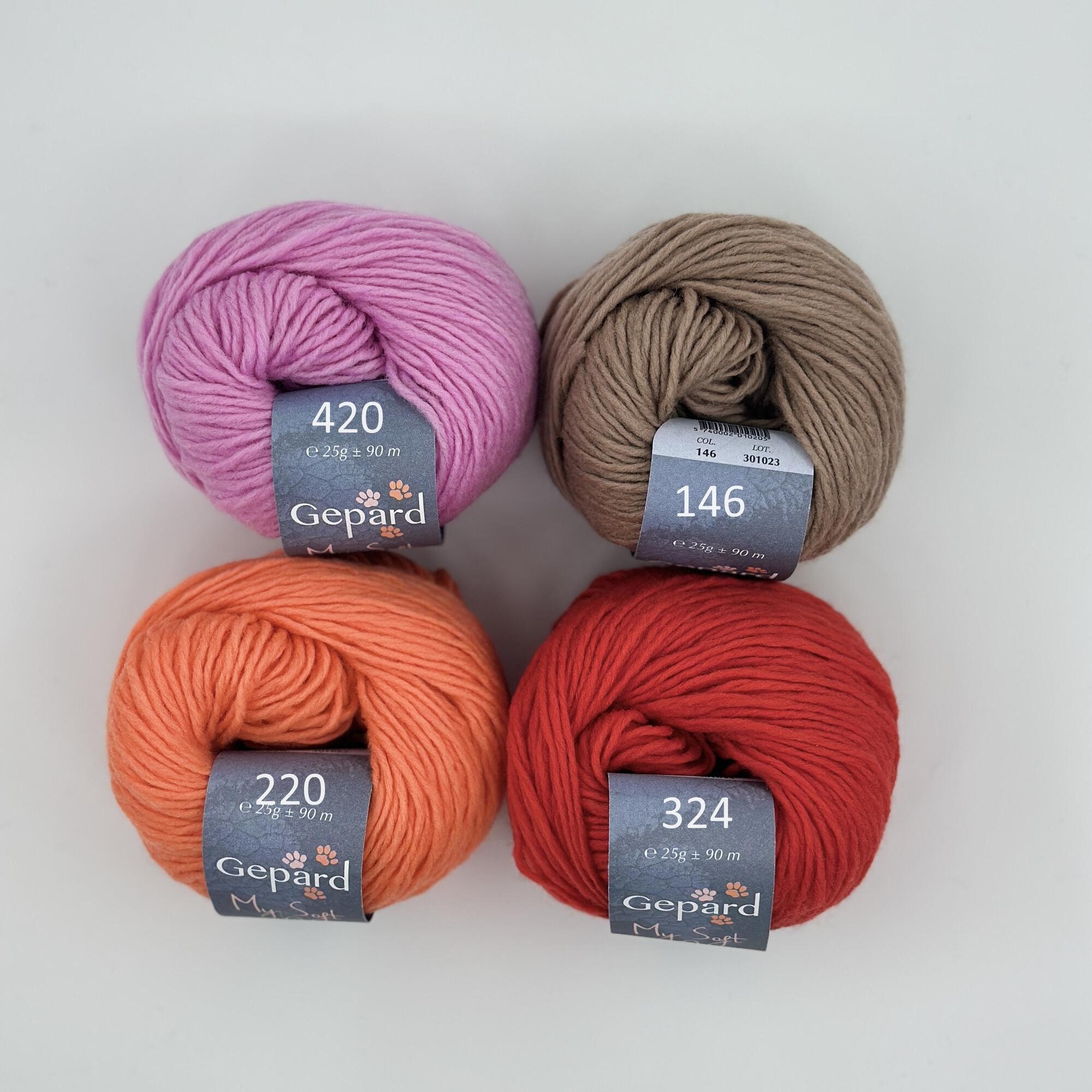 Gepard Garn MY SOFT ONE Yarn Slightly Spun Merino Wool Yarn 25 G 90 M ...