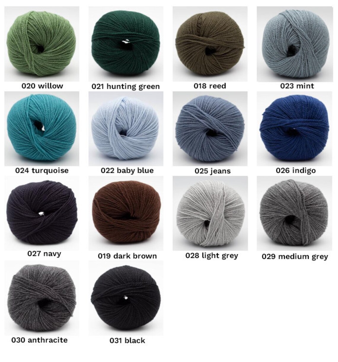 BC Garn SEMILLA Organic Wool Yarn 50 Grams 160 Meters (175 Yards) Sport ...