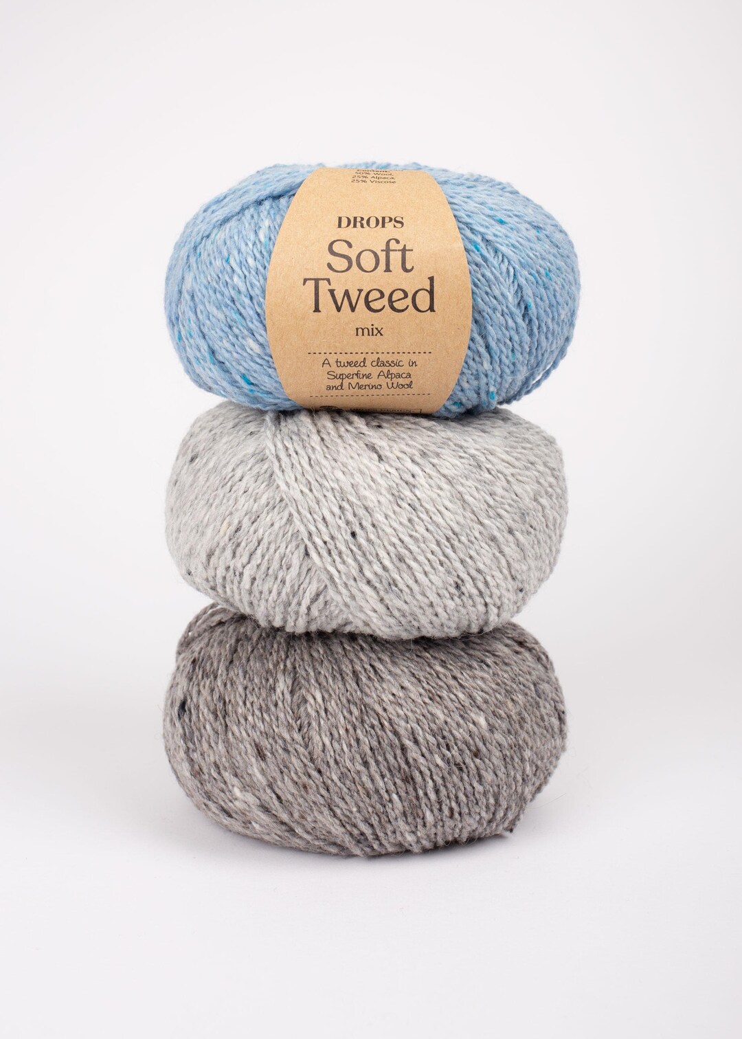Tweed DK Yarn in Merino Wool and Alpaca for Sweaters, Hats, Vests Drops ...