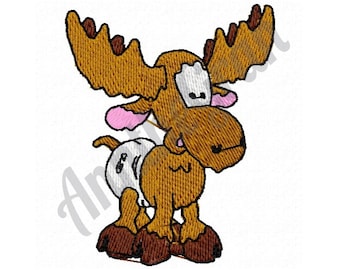 Moose embroidery | Etsy