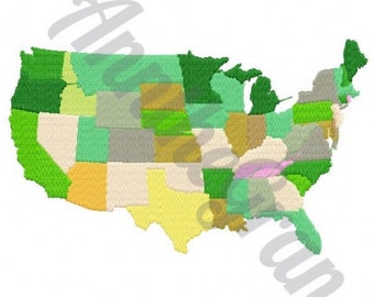 States embroidery | Etsy