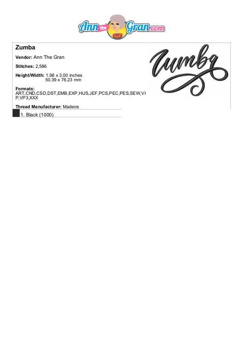 Zumba - Machine Embroidery Design, Latin Fitness Dance Embroidery ...