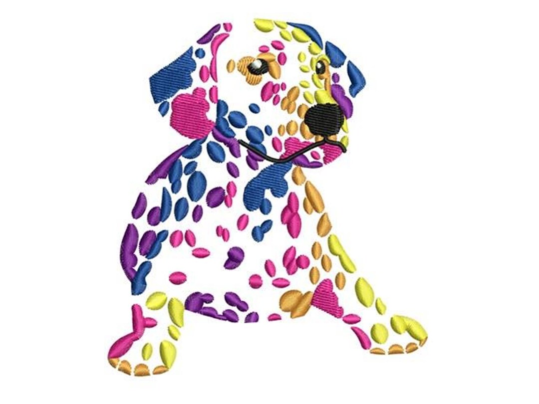 Playful Puppy - Machine Embroidery Design, Colorful Dog Embroidery ...