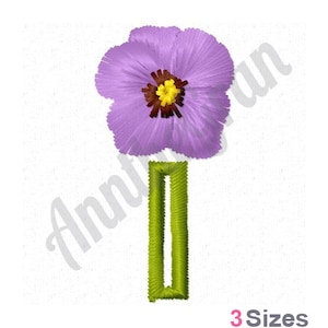 Violet Flower & Button Embroidery Design. Machine Embroidery Design ...