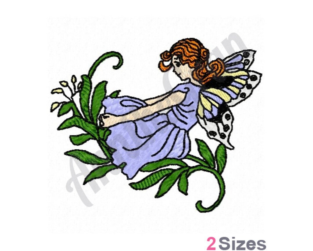 Floral Fairy Embroidery Design. Machine Embroidery Design. Fairy ...