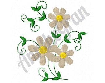 Daisy Flowers Embroidery Design. Machine Embroidery Design. Daisy ...