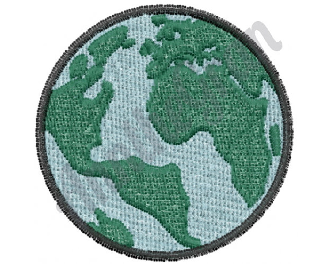 World Map Embroidery Design. Machine Embroidery Design. Earth ...
