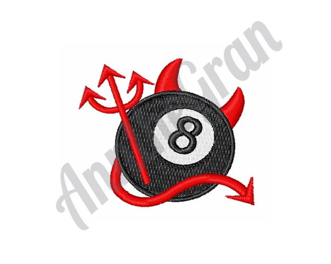 Devil 8 Ball - Machine Embroidery Design. Eight Ball Blackball ...